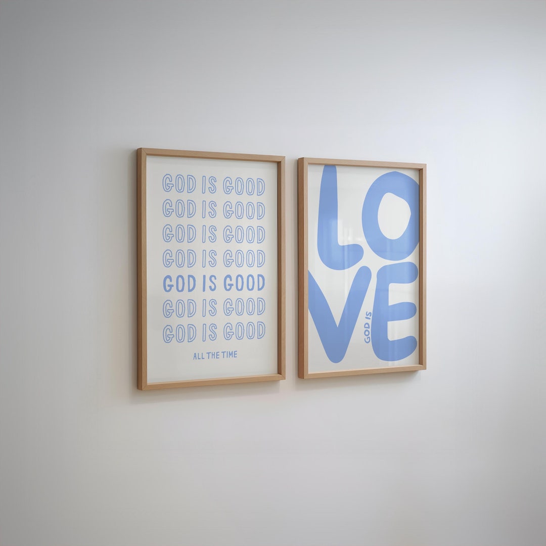 God is Love Print, Bible Verse Poster, Christian Decor, Minimalist ...
