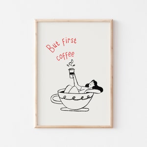 But First Coffee Print, Coffee Bar Print, Retro Coffee Printable Art ...