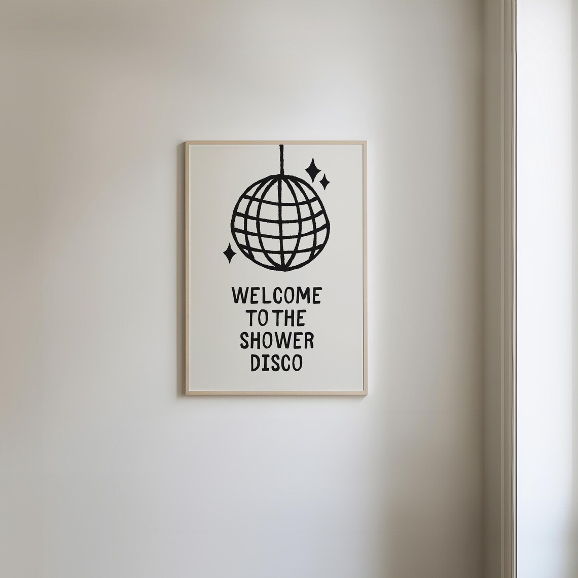 Shower Disco, Cute Bathroom Decor, Retro Aesthetic Bathroom Wall Art ...