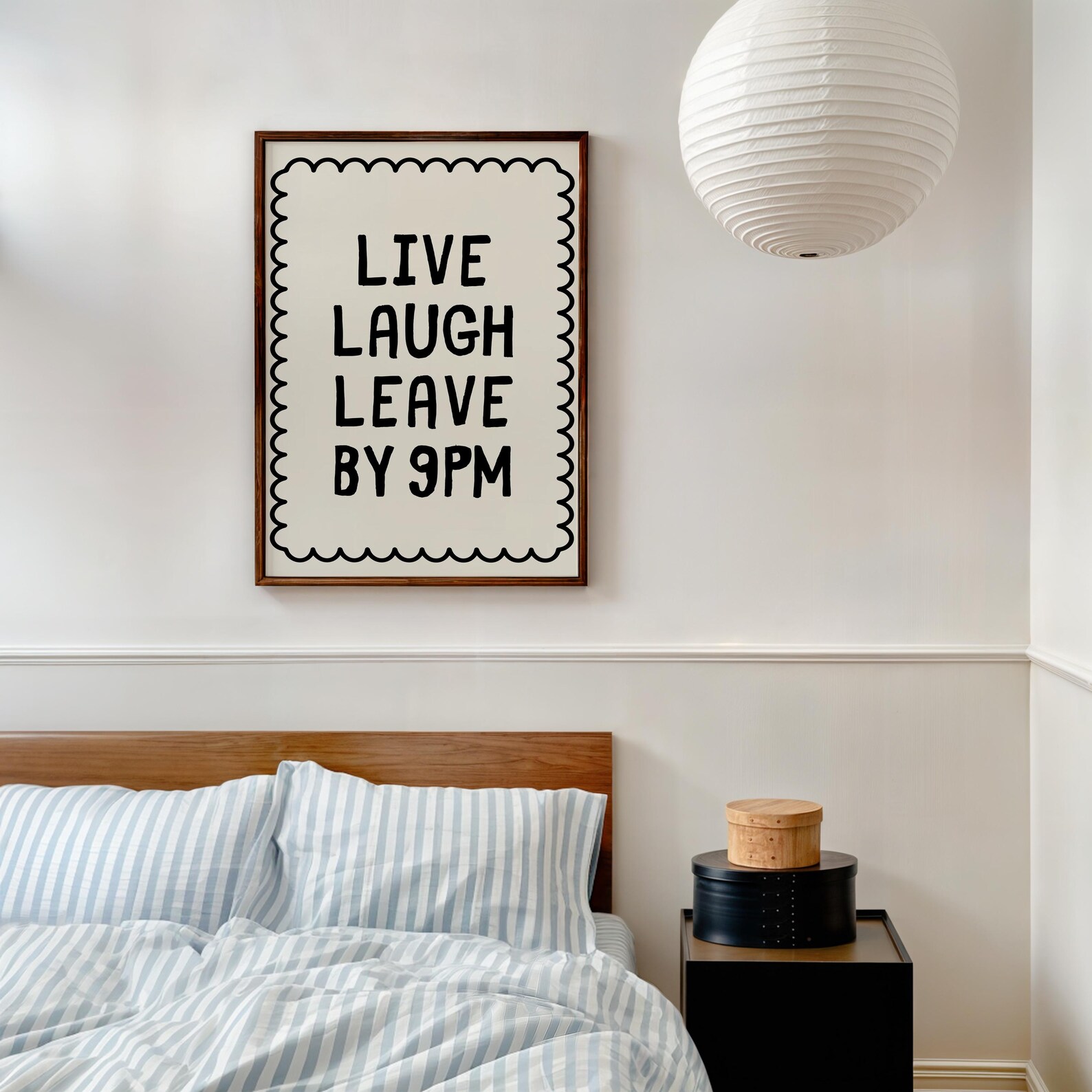 Live Laugh Leave by 9PM Print, Trendy Dorm Room Decor, Living Room Wall ...
