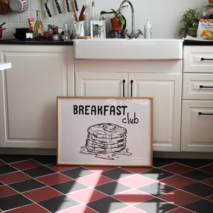 Breakfast Club Pancakes Print, Trendy Kitchen Wall Art (digital ...