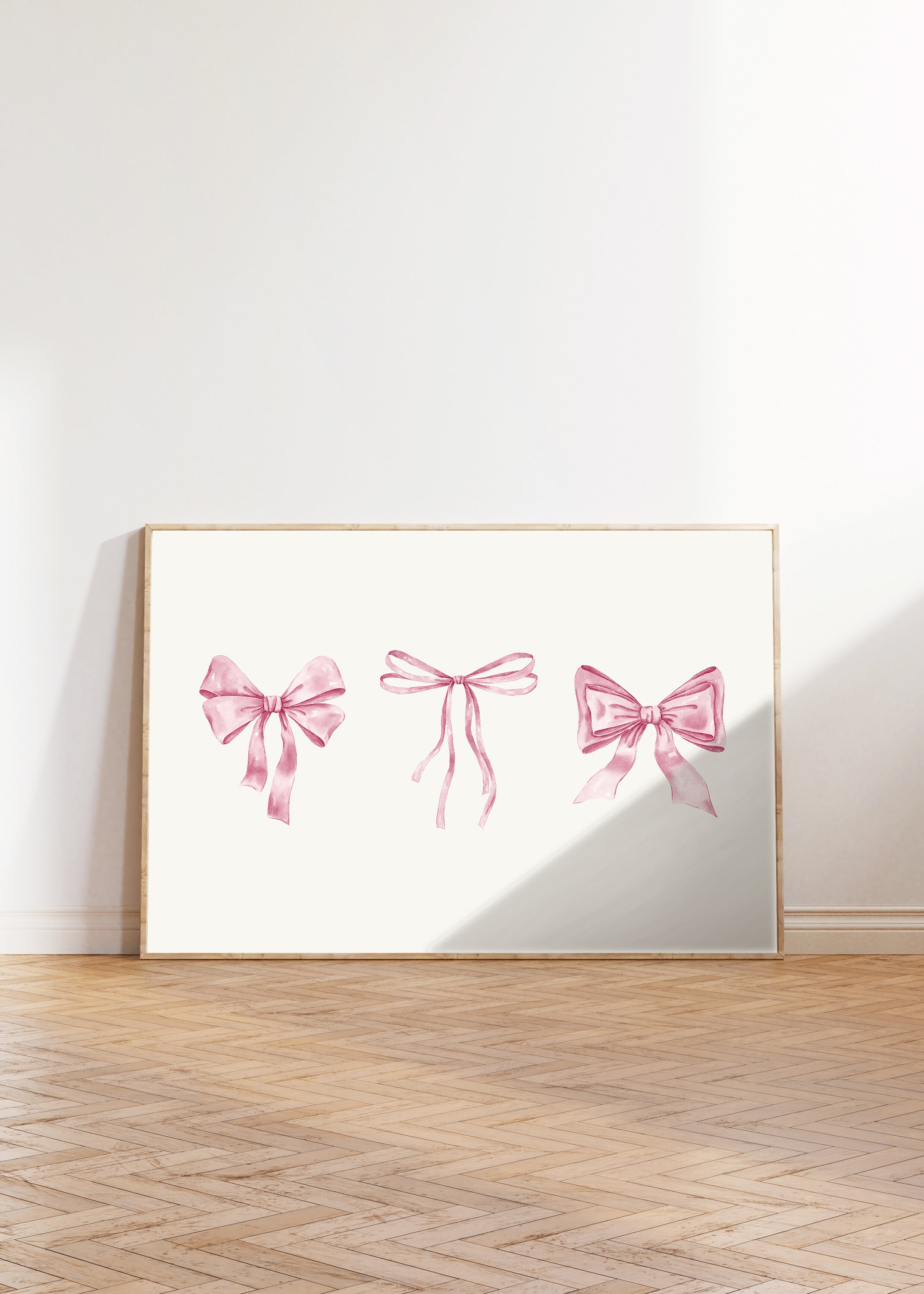Pink Bow Nursery Print, Coquette Room Decor, Preppy Girly Poster ...