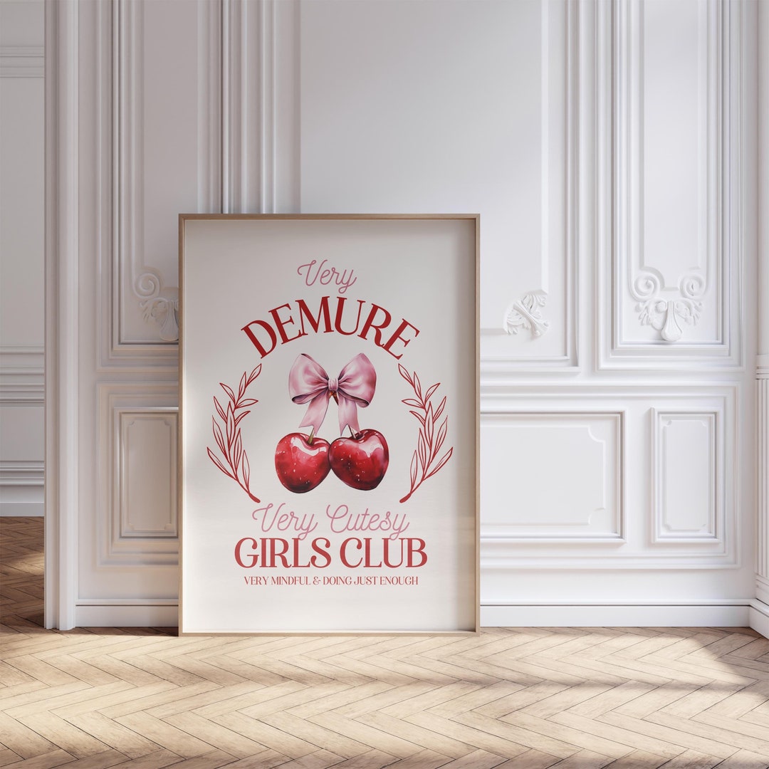 Very Demure Girls Club Print, Gen Z Trendy Funny Viral Art, Girls Vibe ...