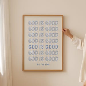 God is Good Print, Bible Verse Poster, Christian Retro Poster ...