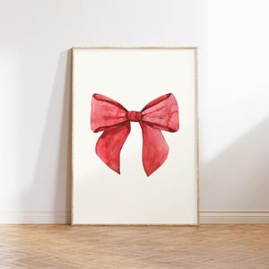Vintage Red Christmas Bow Print, Christmas Prints, Christmas Printables ...