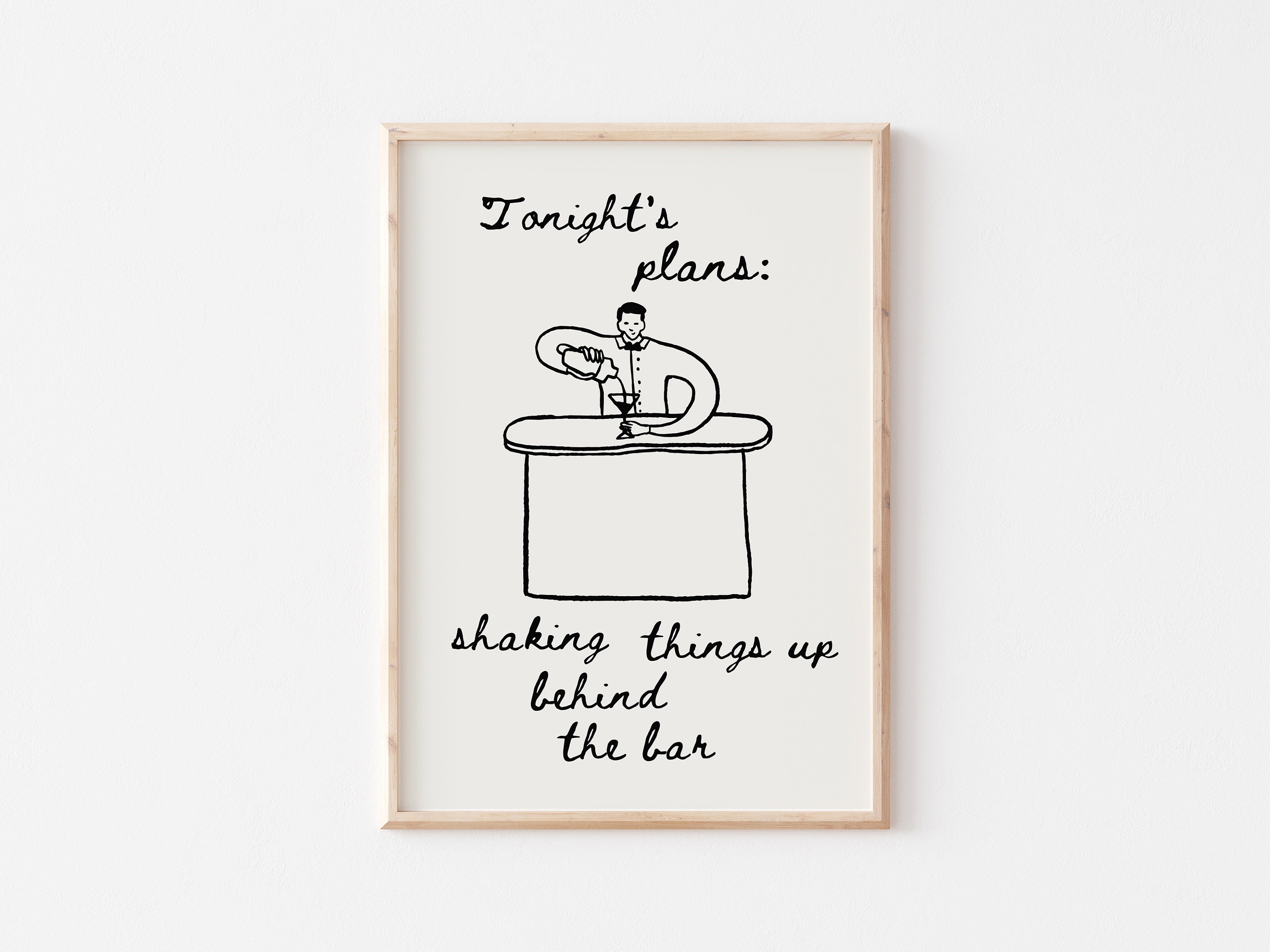 La Barmaid Print, Cute Bartender Poster, Trendy Bar Decor, Funny ...