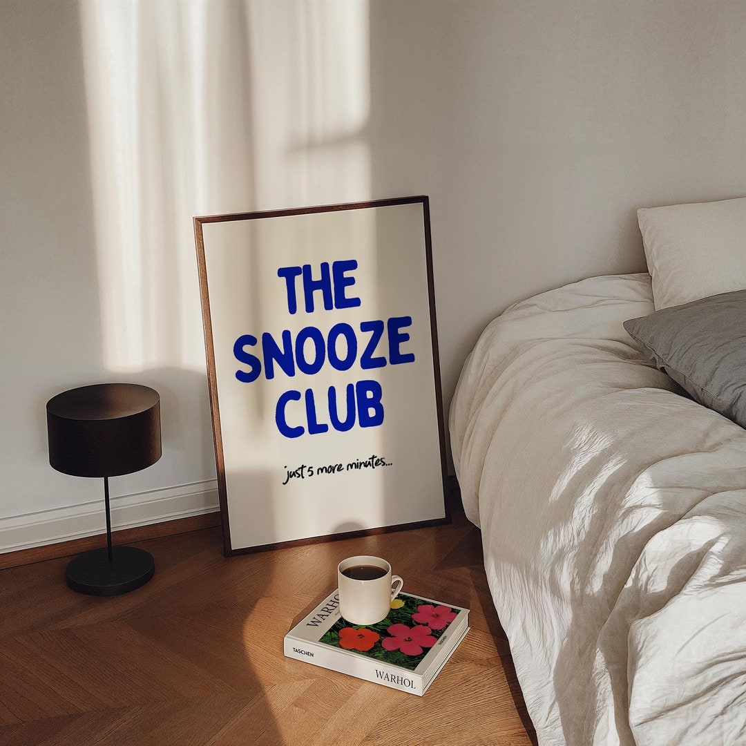 The Snooze Club Print, Trendy Bedroom Wall Art, Cute Above Bed Wall Art ...