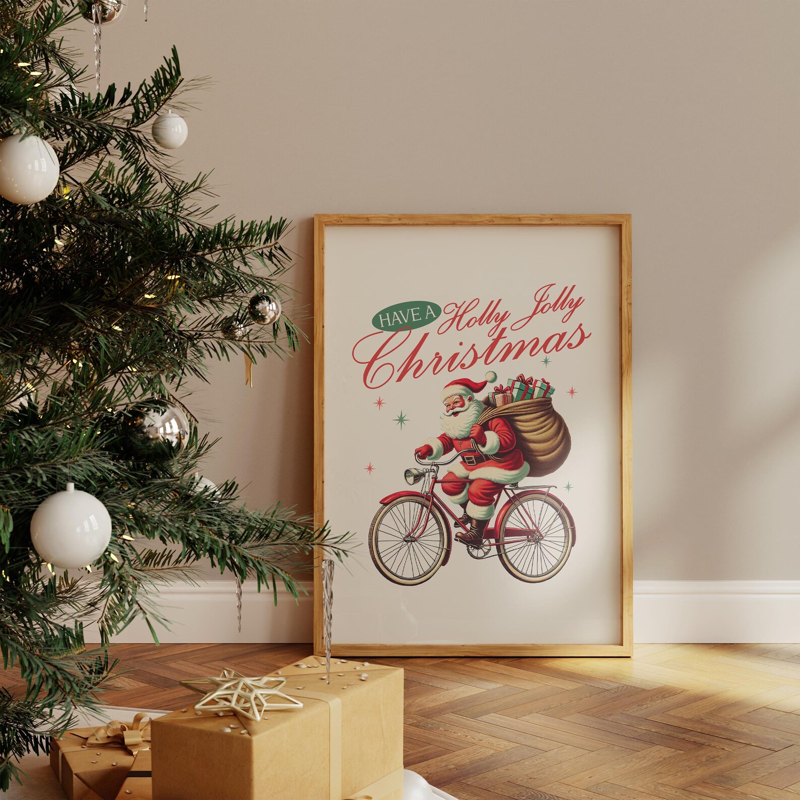 Retro Christmas Prints Set of 10, Christmas Gallery Wall Art, Christmas ...