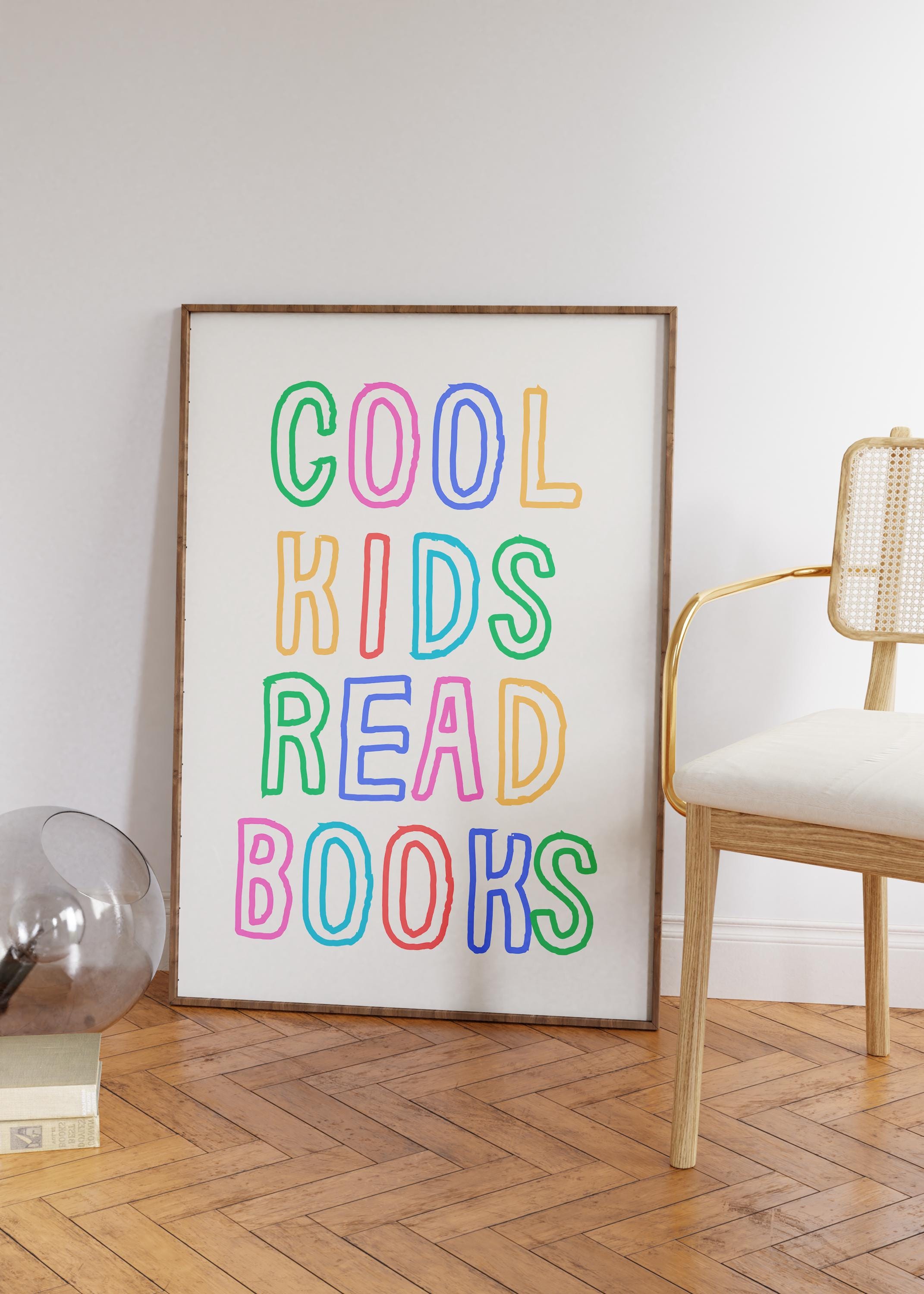 Cool Kids Read Books Print, Kids Reading Book, Playroom Wall Decor ...