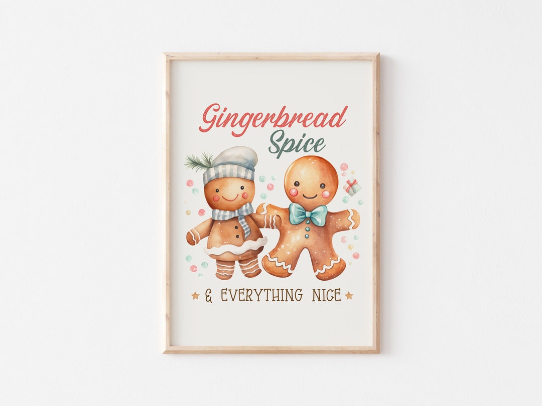 Gingerbread Christmas Printable Art: Cozy Winter Decor (digital ...