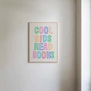 Cool Kids Read Books Print, Kids Reading Book, Playroom Wall Decor ...