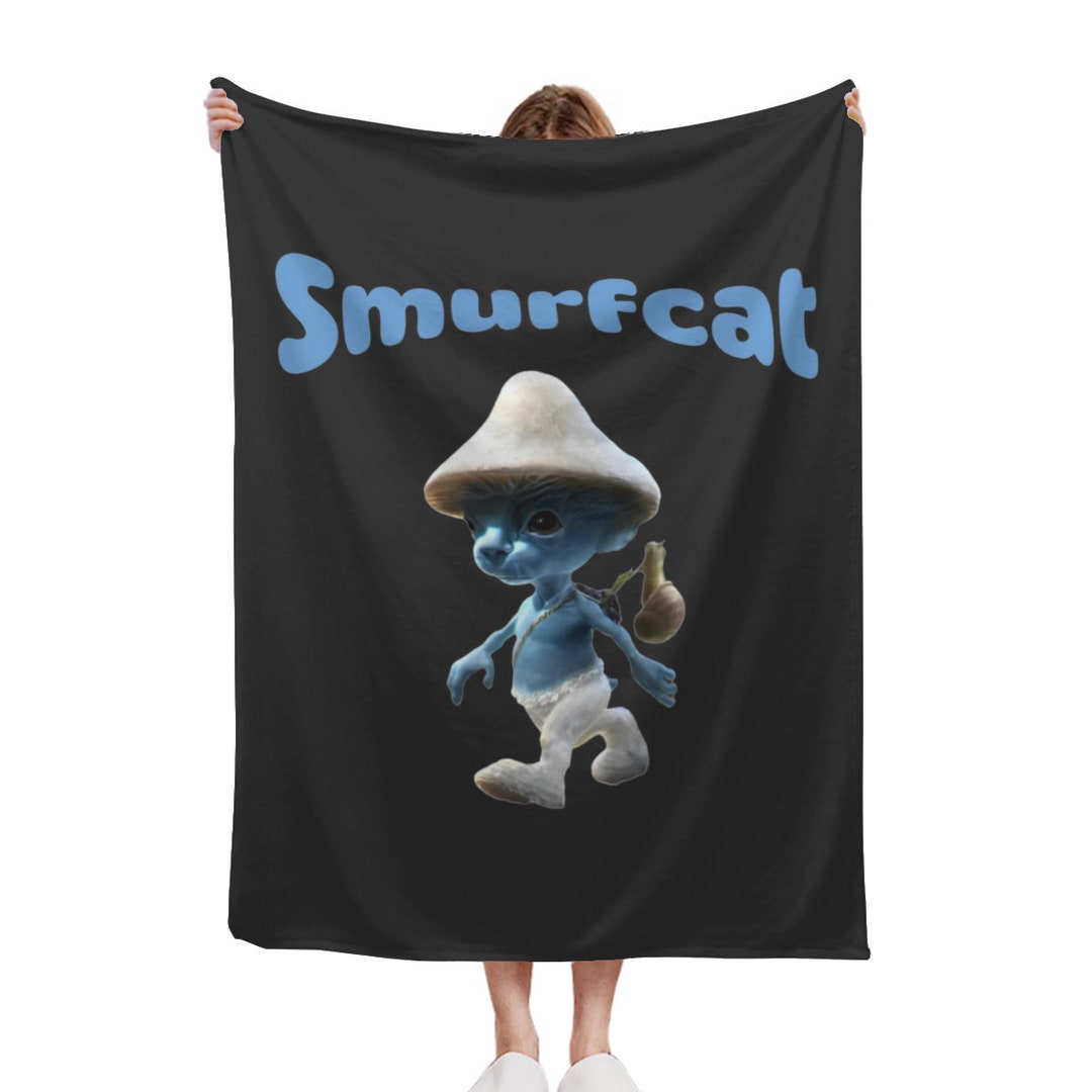 Sherpa Blanket vertical Version Polyester imitation Wool Smurfcat - Etsy