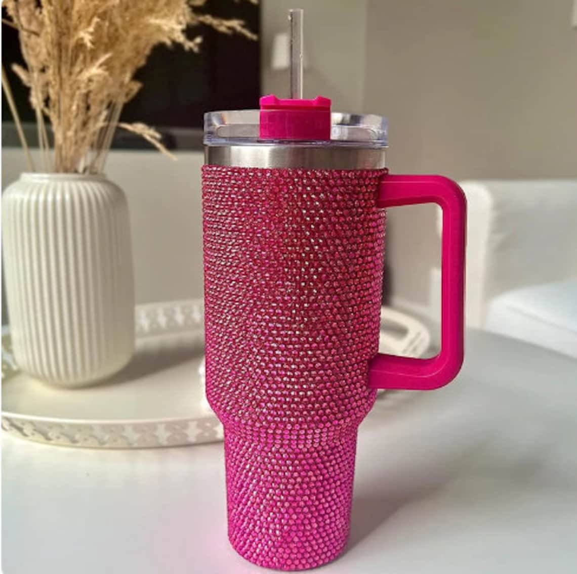 Stanley Inspired Custom Sparkle 40oz Embellished Personalized ...