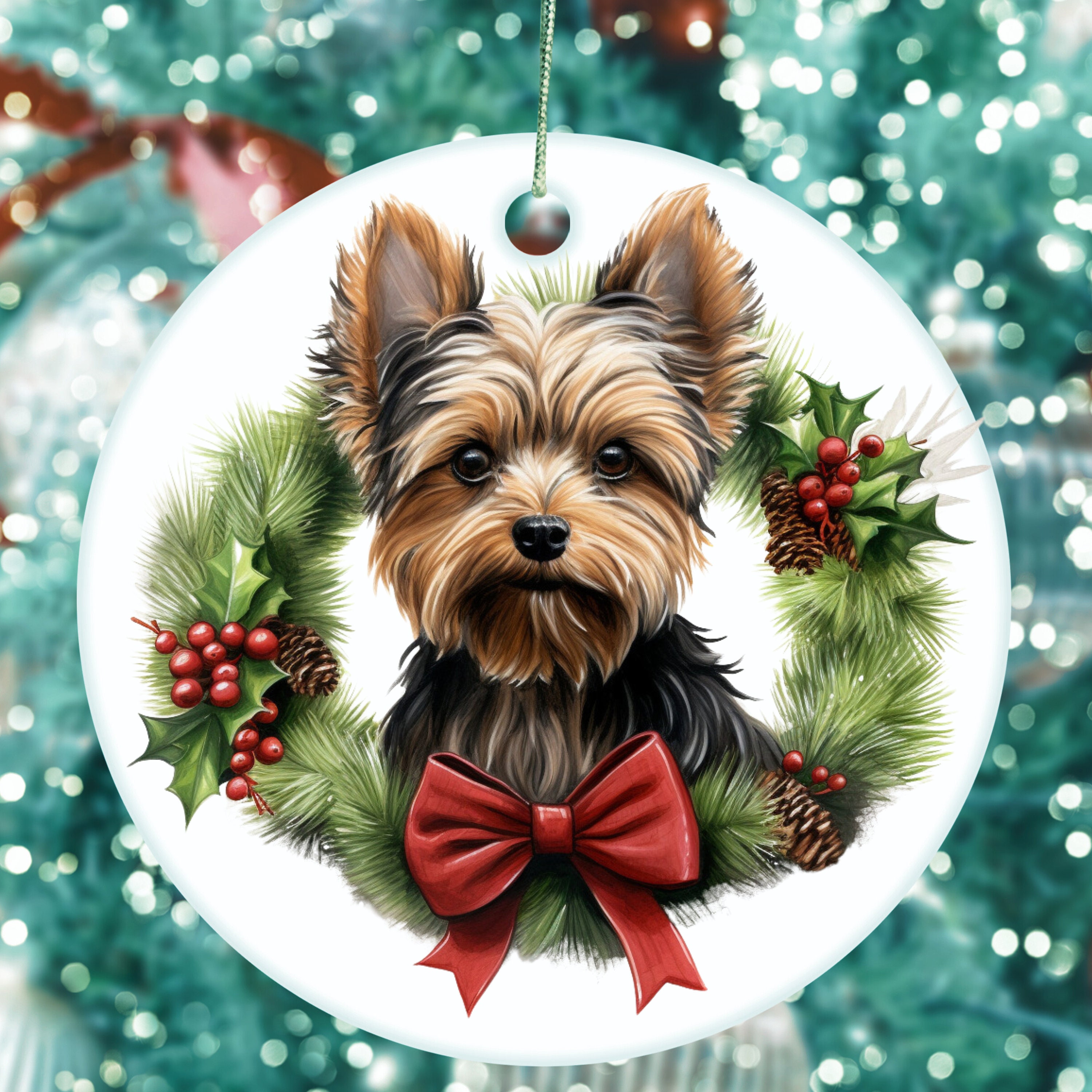 Cute Yorkie Downloadable Christmas Ornaments, Easy Yorkie Christmas ...