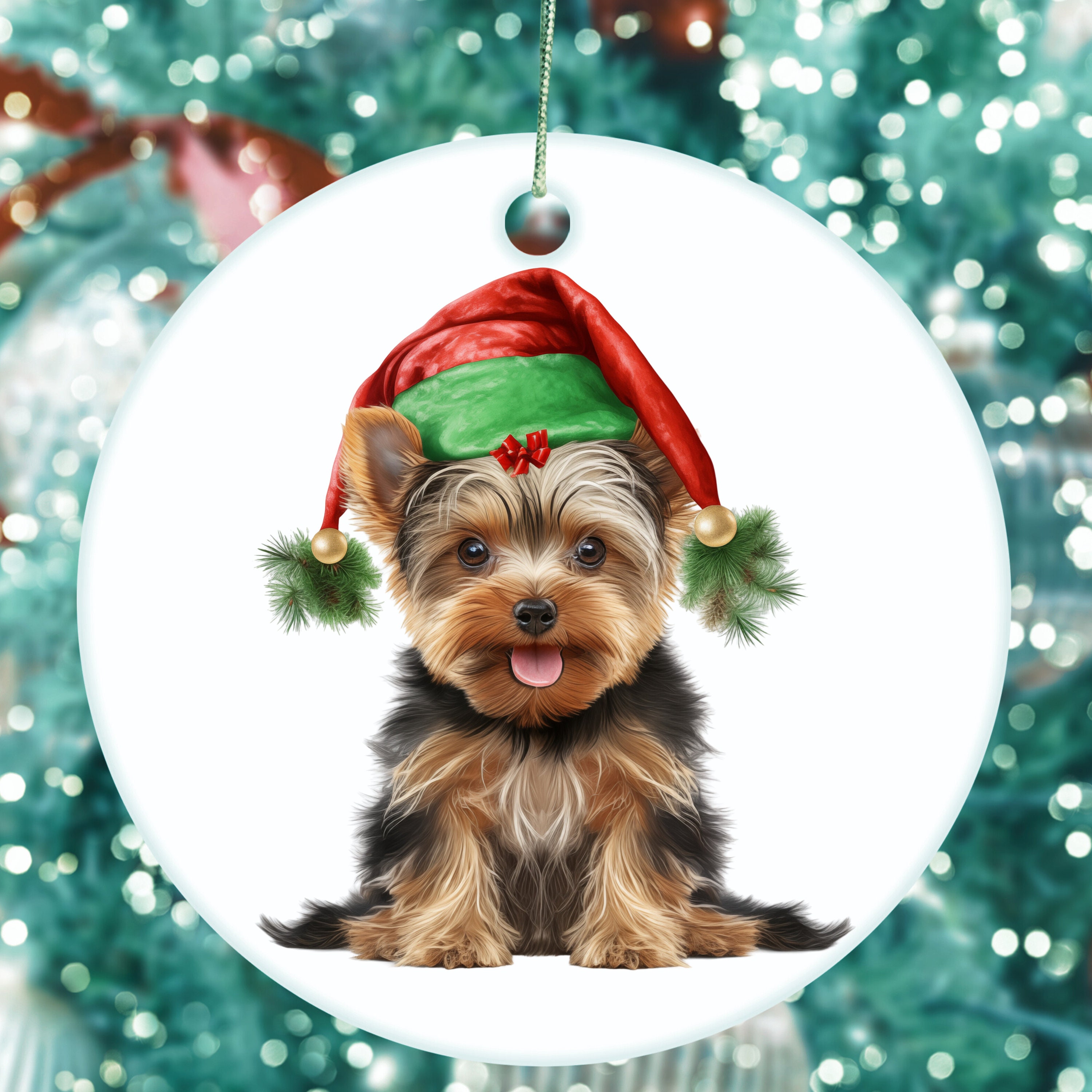 Cute Yorkie Downloadable Christmas Ornaments, Easy Yorkie Christmas ...