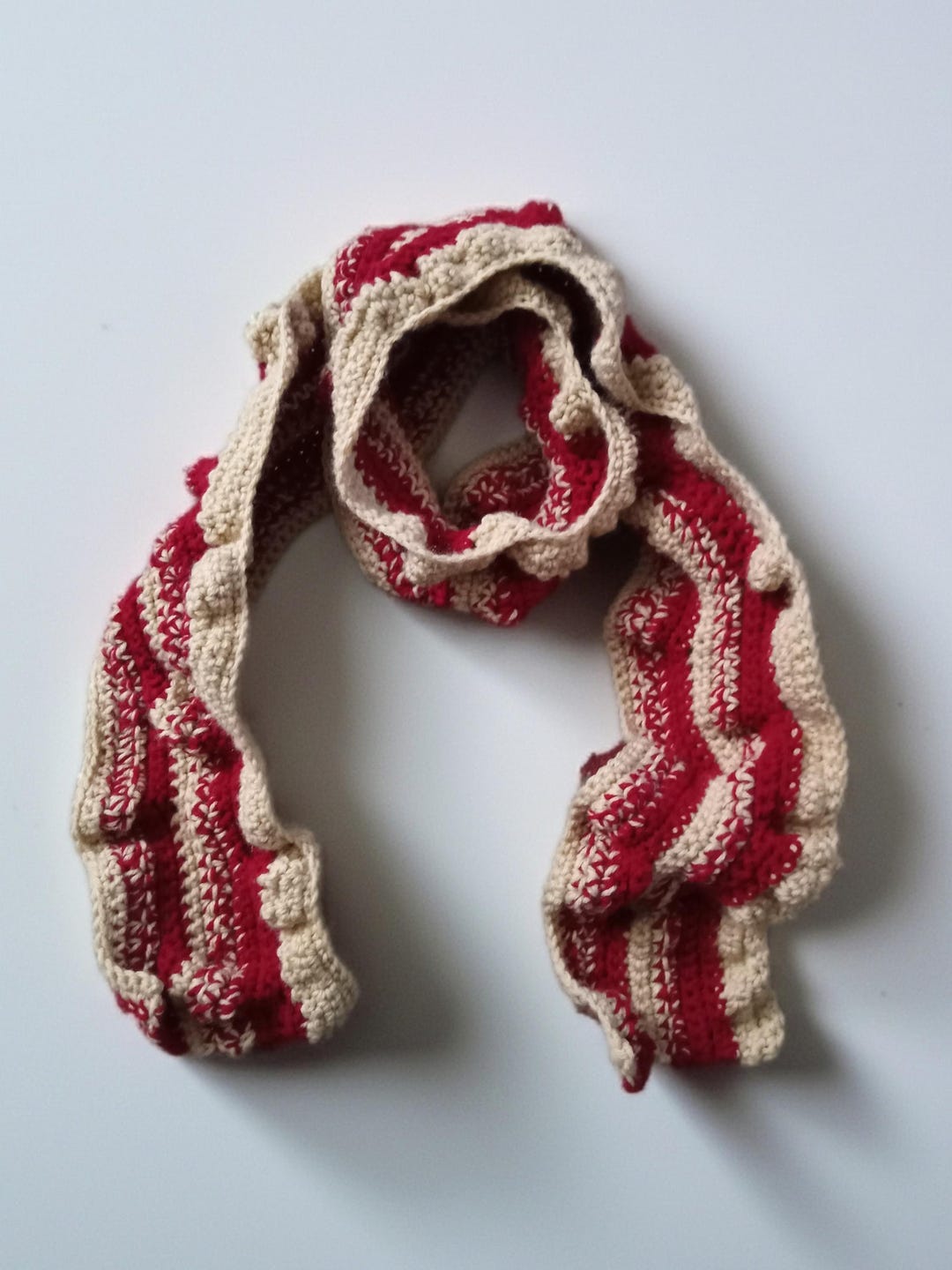 Crochet Bacon Scarf Food Foody Conversation Starter Statement Piece - Etsy