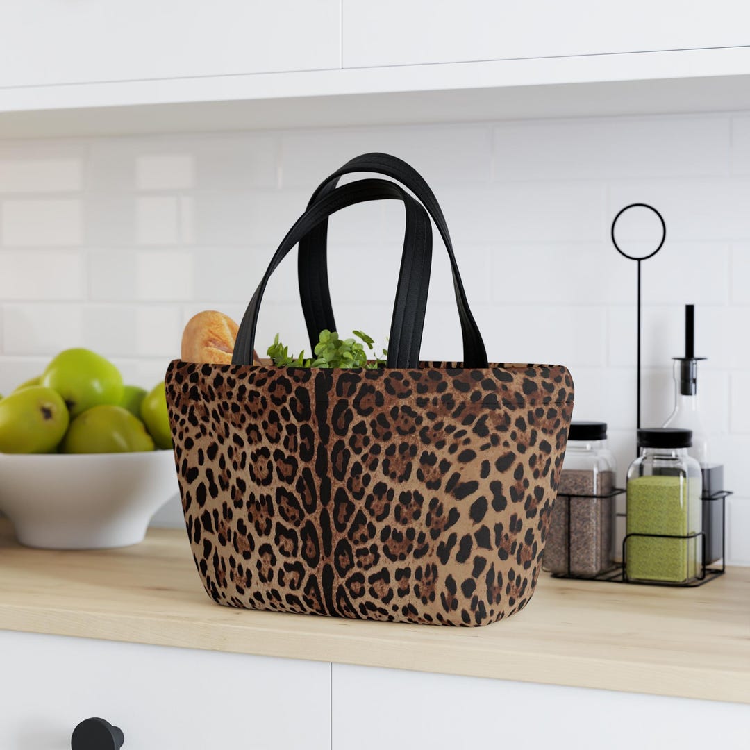 Leopard Print Lunch Bag, Luxury Animal Print Insulated Tote - Etsy