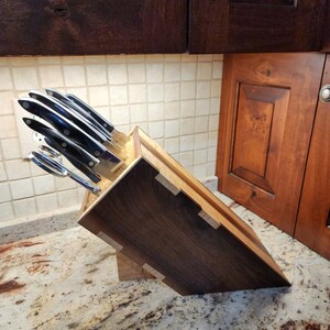 Handmade Maple/walnut Knife Block / Cutlery Block / Bamboo Skewers - Etsy