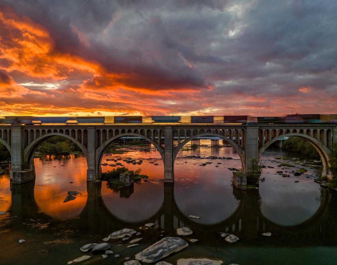 Richmond Bridge CSX A-line RVA at Sunset Photo Print Wall Art - Etsy