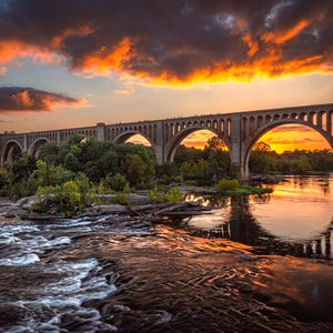 Richmond CSX A-line Bridge at Sunset RVA Photo Print Wall Art - Etsy