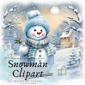 Christmas Snowman Clipart Bundle Winter Snowman Paper Craft for Kids ...