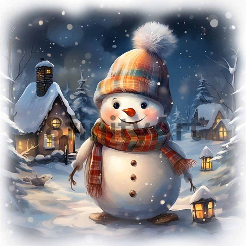Christmas Snowman Clipart Bundle Winter Snowman Paper Craft for Kids ...