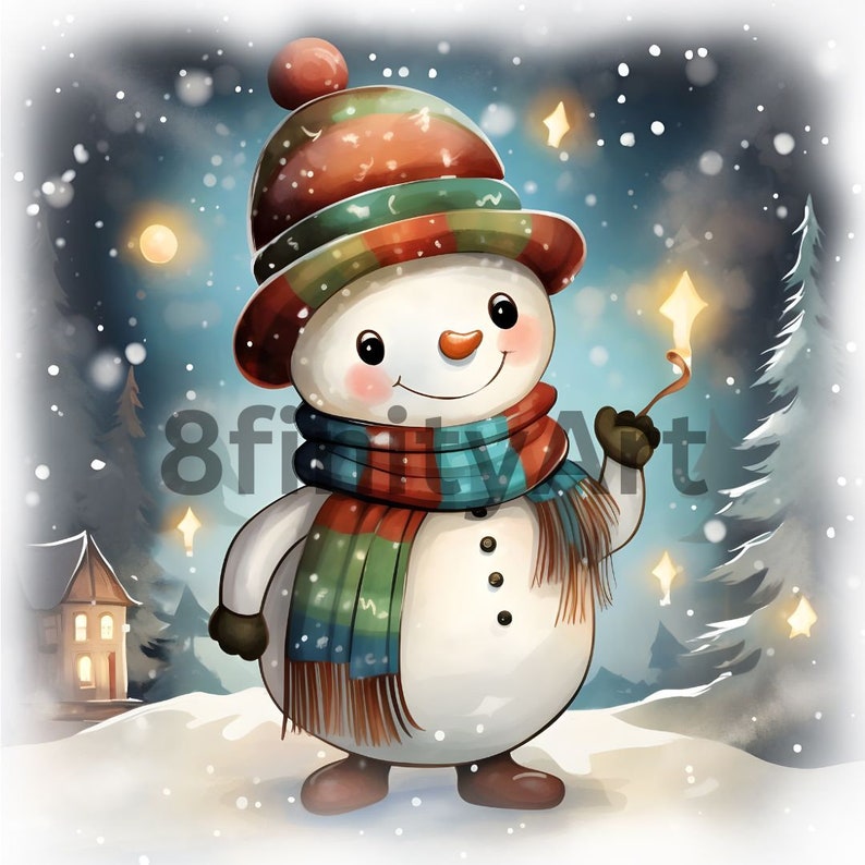 Christmas Snowman Clipart Bundle Winter Snowman Paper Craft for Kids ...