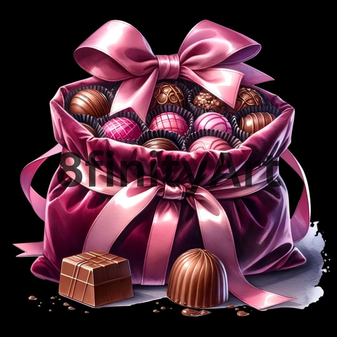 Valentines Day Clipart Bundle PNG Valentine Chocolate Gift Box Digital ...