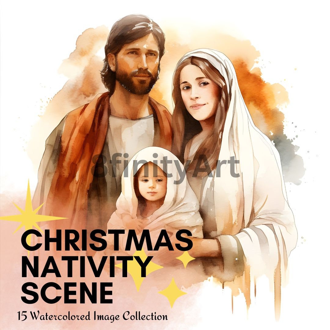 Christmas Clipart Nativity Scene Bundle for Kids Merry Christmas ...