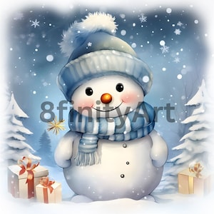 Christmas Snowman Clipart Bundle Winter Snowman Paper Craft for Kids ...