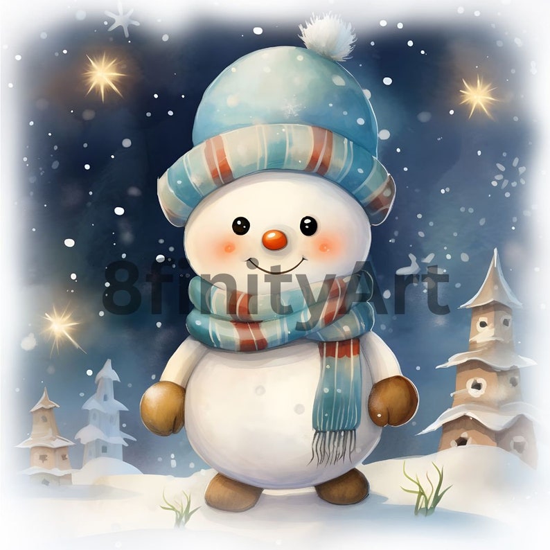 Christmas Snowman Clipart Bundle Winter Snowman Paper Craft for Kids ...