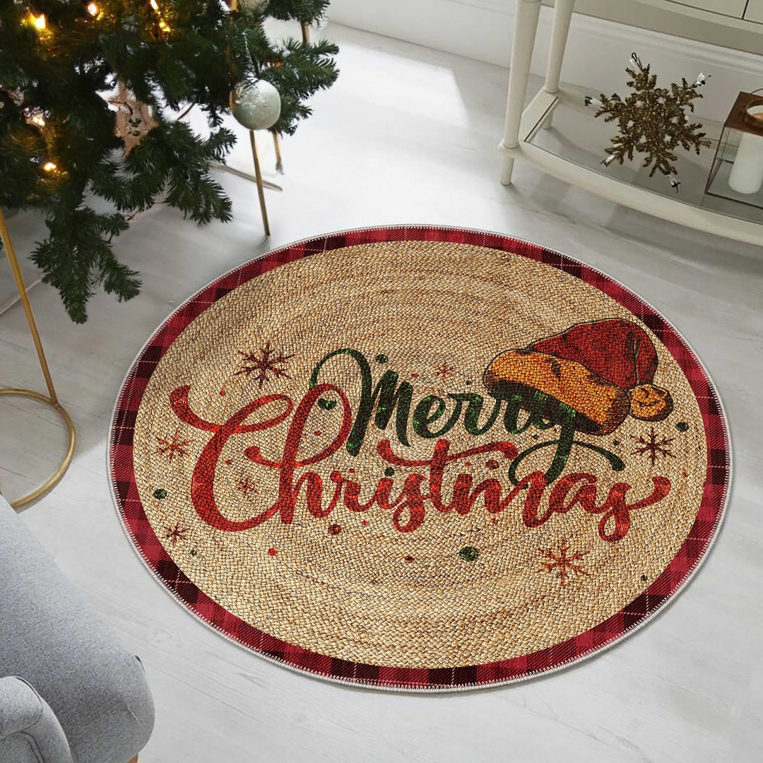 Wicker Patterned Christmas Rug, Christmas Rug, Christmas Decor ...