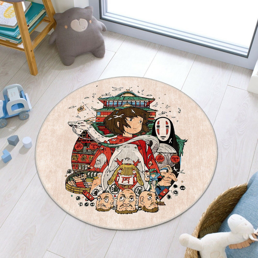 Spirited Away , Anime Rug , Kids Room Rugs , Round Rug , Circle Anime ...