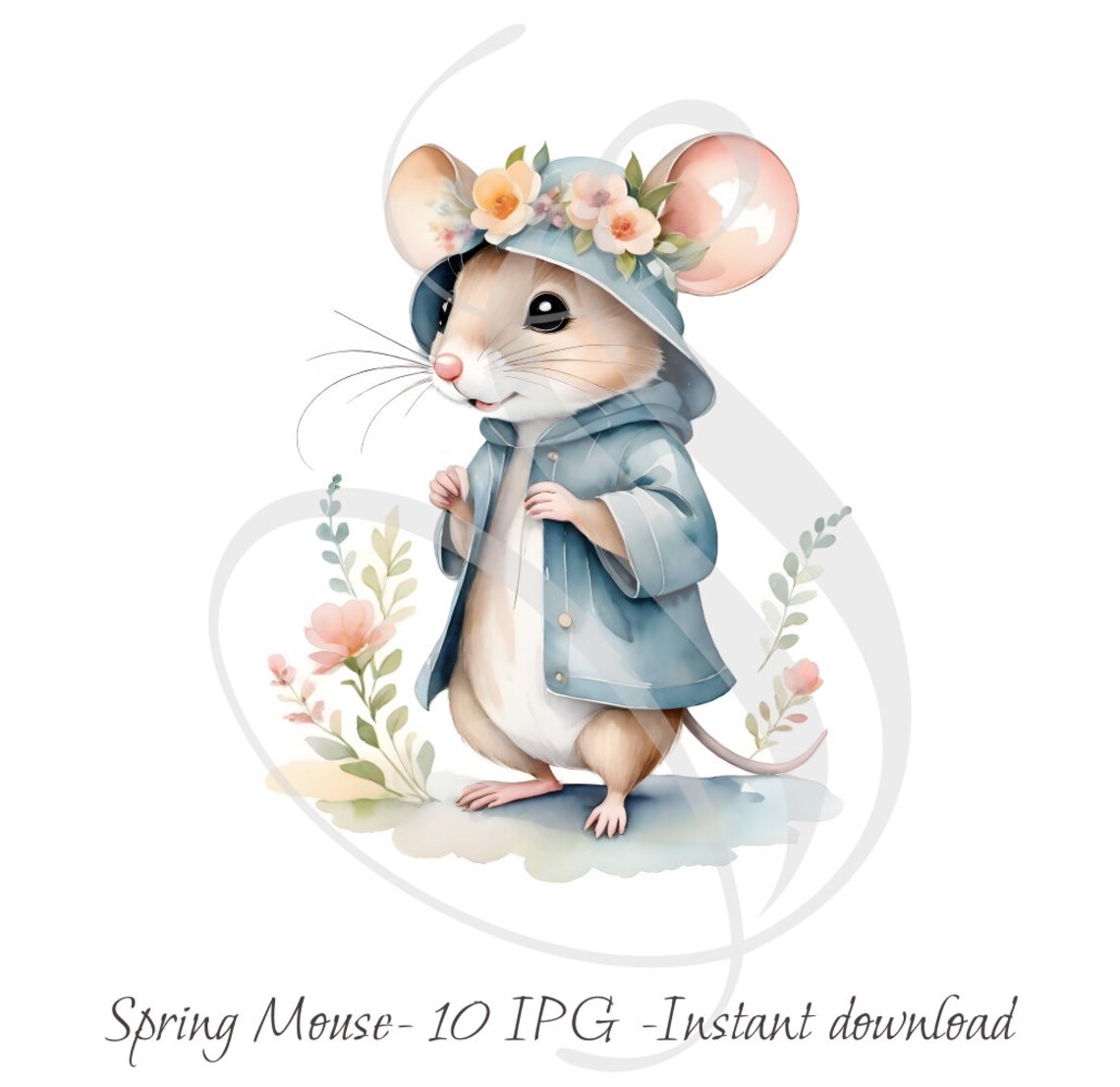 Springtime Delight Clip Art Cute Mouse Illustrations for DIY Crafts and ...