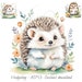 Colorful Spring Hedgehog Clipart Collection 8 JPG Instant Digital ...