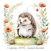 Colorful Spring Hedgehog Clipart Collection 8 JPG Instant Digital ...
