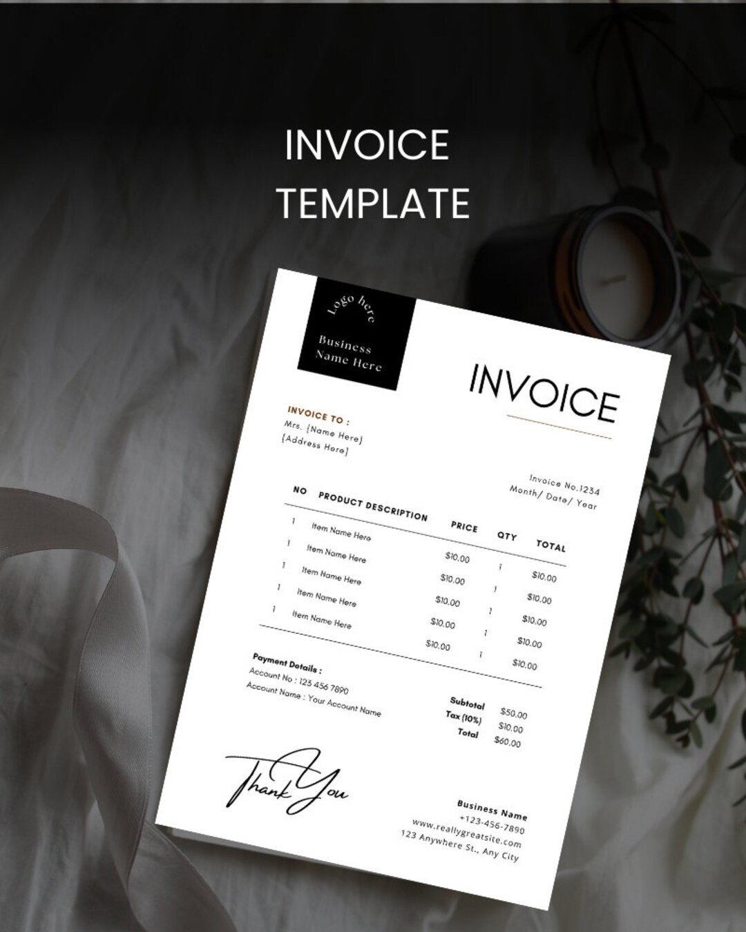 Invoice Template Business Invoice Template Download Modern Invoice ...