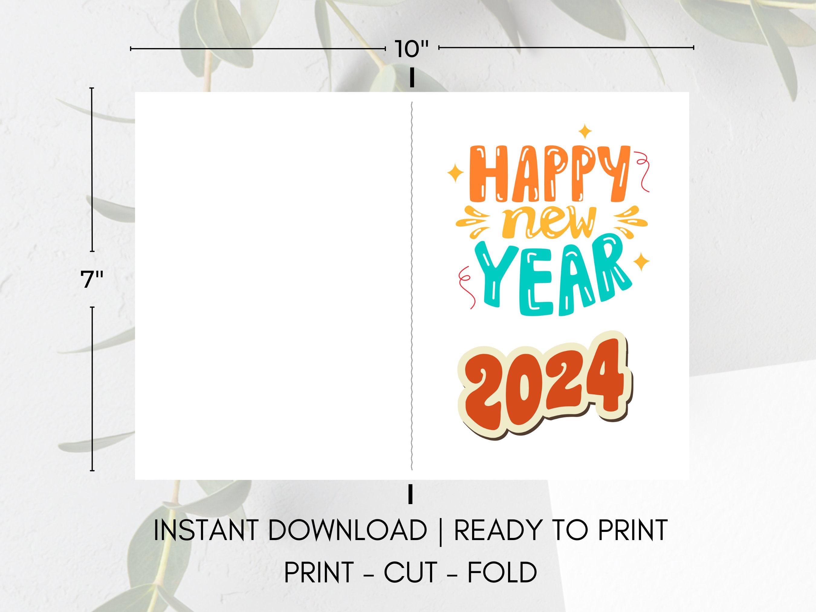 New Year Card New Year 2024 New Year Printable New Year Card Happy New ...