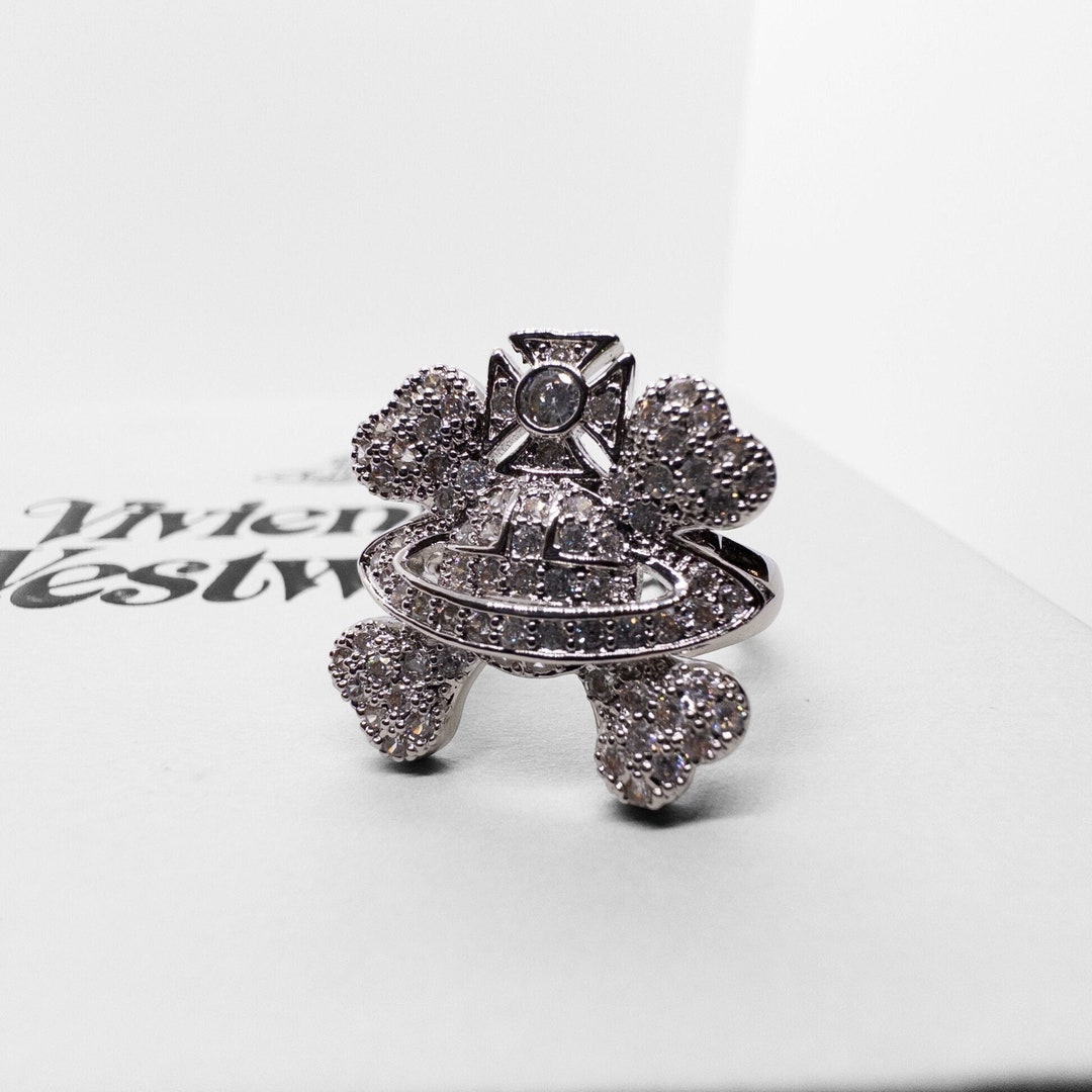 Vivienne Inspired Silver Rings, Rhinestone Silver Nana Anime Rings ...