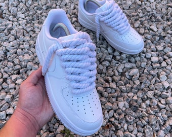 Custom Rope Lace Air Force 1 - White / White - Etsy UK
