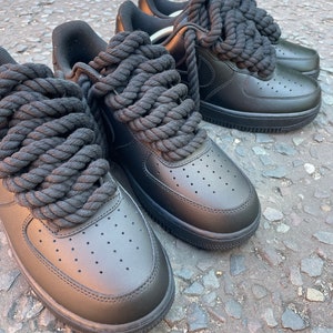 Matte Black Rope Lace AF1 Custom - Etsy
