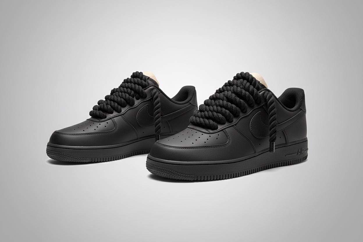BLACK ROPE’ AF1 Custom - Etsy