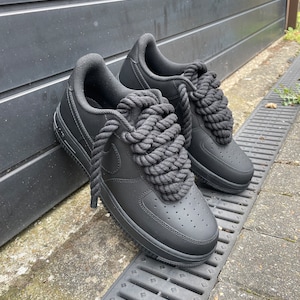 Matte Black Rope Lace AF1 Custom - Etsy UK