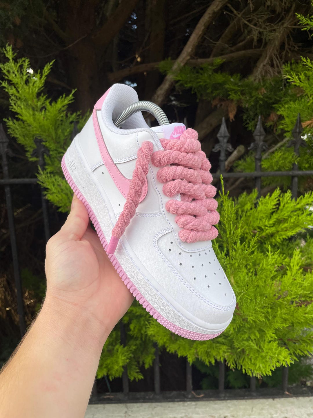 Hot Pink Rope Lace’ AF1 Custom - Etsy