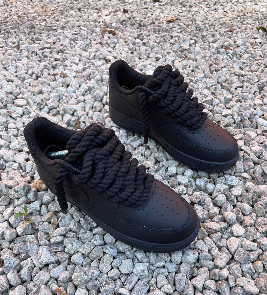 Matte Black Rope Lace’ AF1 Custom - Etsy