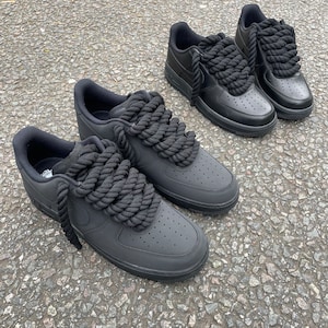 Matte Black Rope Lace AF1 Custom - Etsy