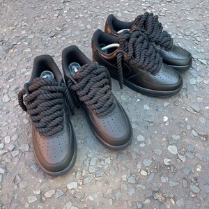 Matte Black Rope Lace AF1 Custom - Etsy UK