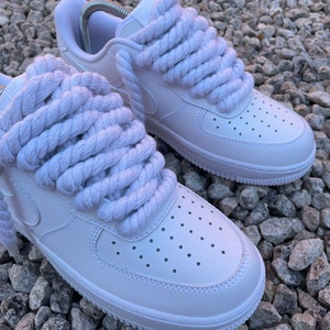 White Rope Lace AF1 Custom Sneakers - Etsy