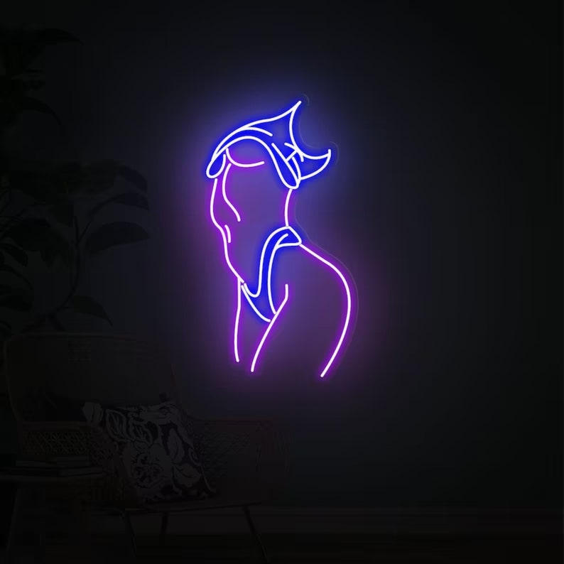 Body Neon Sign, Girl Body Neon Sign, Woman Led Light, Woman Body Neon ...