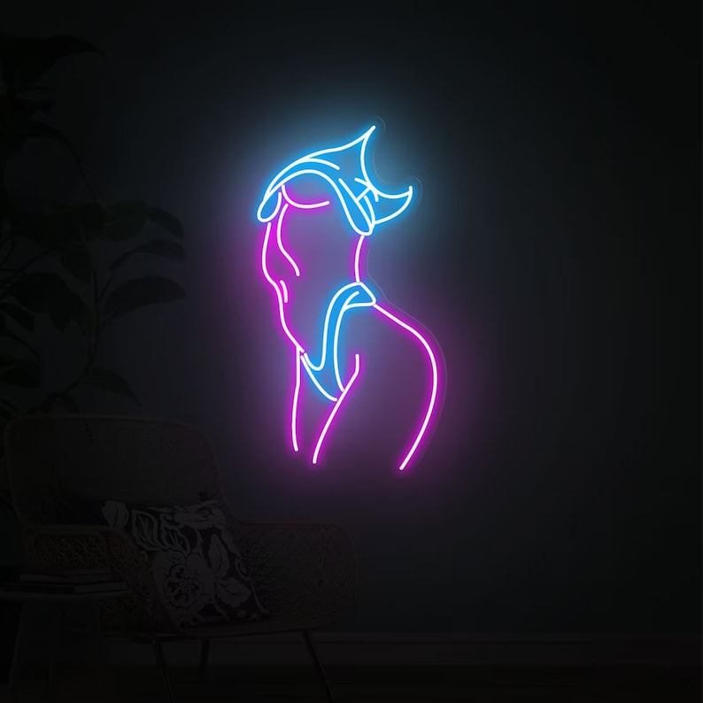 Body Neon Sign, Girl Body Neon Sign, Woman Led Light, Woman Body Neon ...